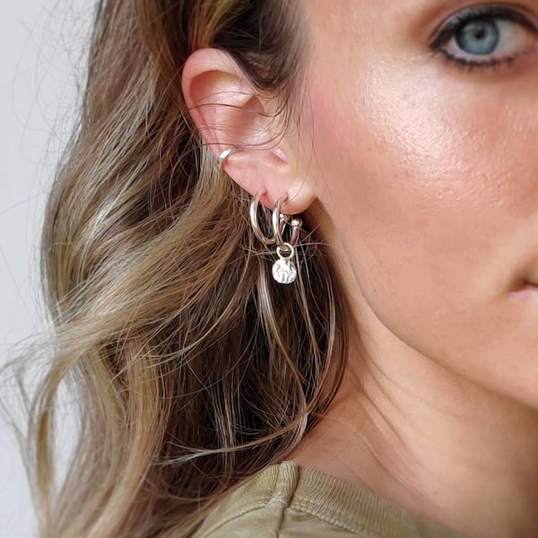 Charm Hoop Earrings - Etsy