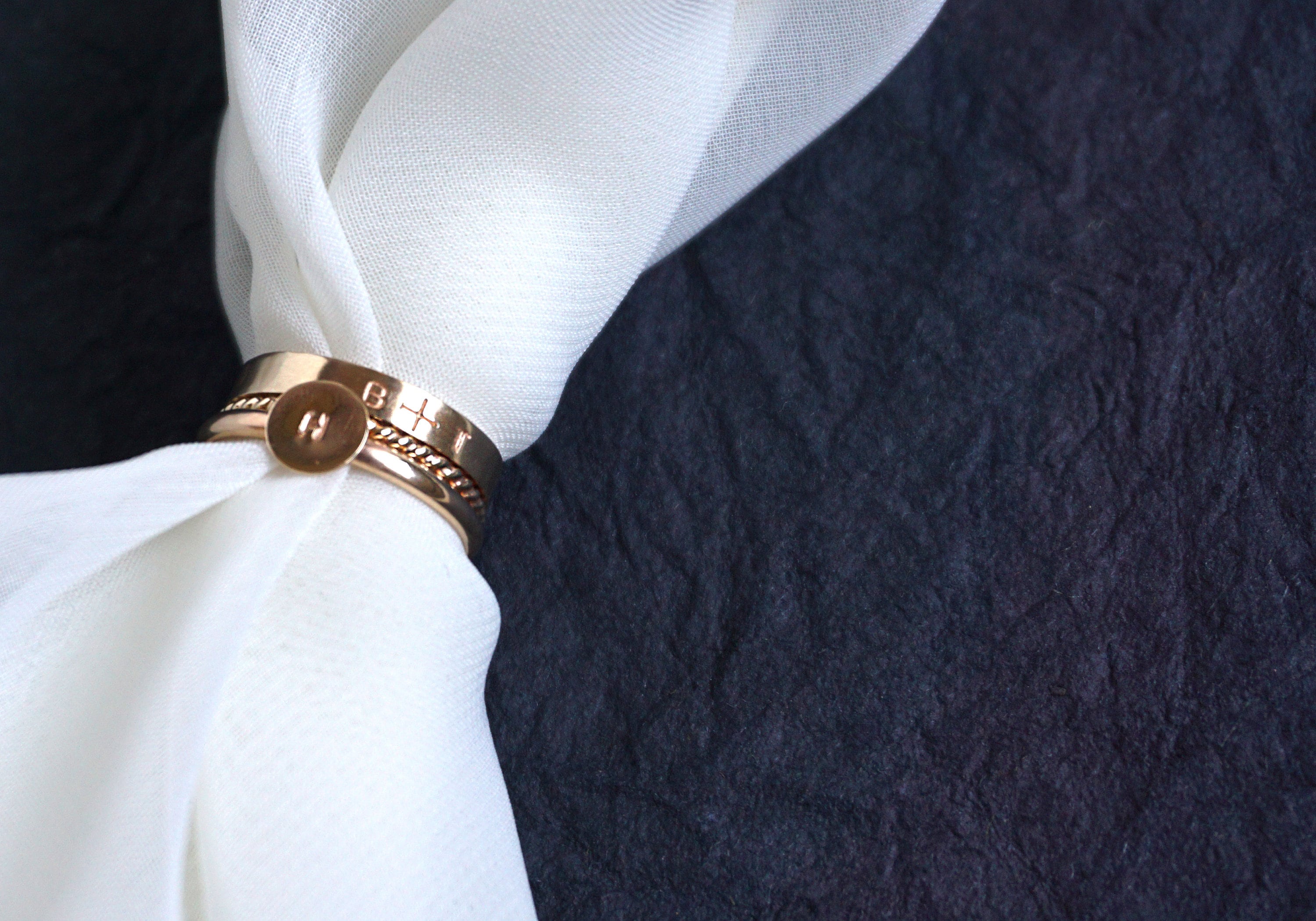 Custom Solid 14k Gold Stamp Ring Name or Date Ring Handmade - Etsy