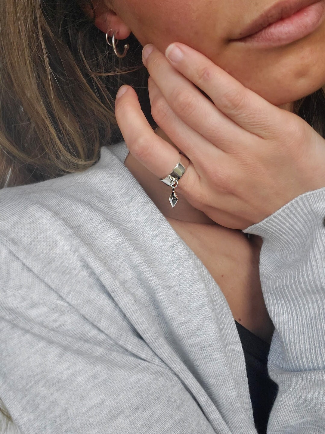 Inca Charm Ring, Spike Charm Ring, Handmade Ring, Sterling Silver Ring ...