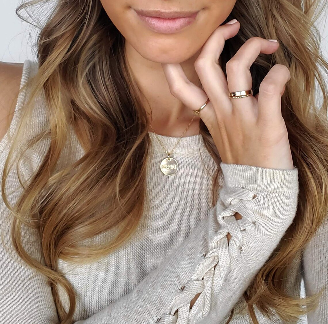 Custom Solid 14k Gold Stamp Ring Name or Date Ring Handmade | Etsy