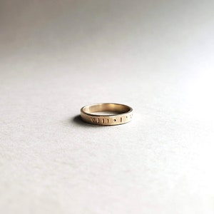 Custom Solid 14k Gold Stamp Ring, Name or Date Ring, Handmade Ring - Etsy