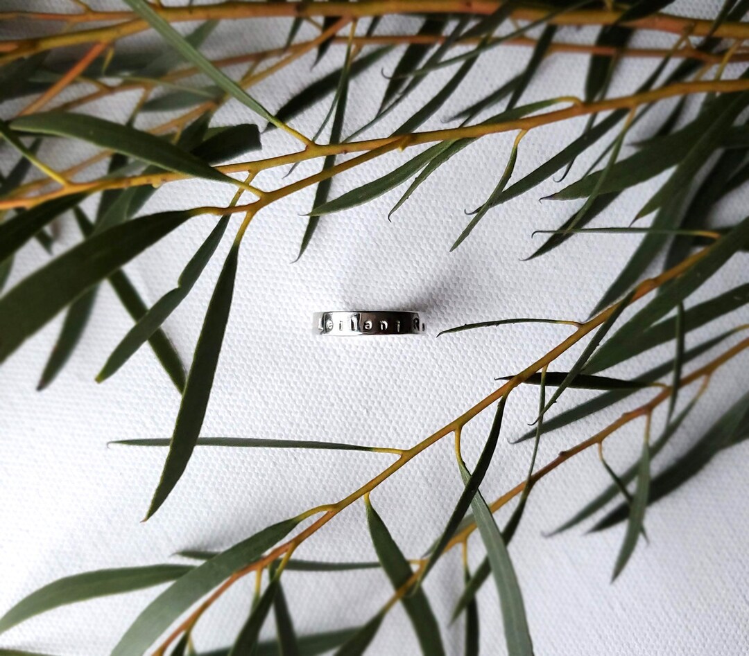 Custom Stamp Ring, Name or Date Ring, Sterling Silver Stamped Ring ...