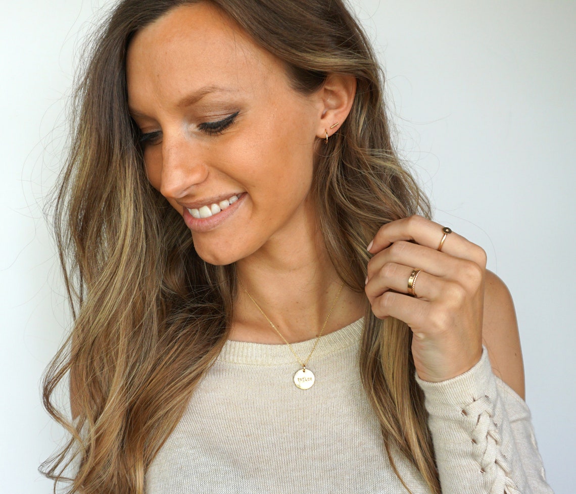 Custom Solid 14k Gold Stamp Ring Name or Date Ring Handmade | Etsy