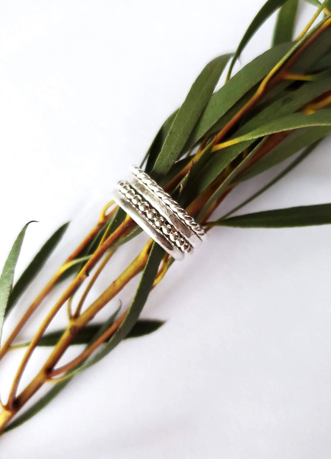 Stacking Sterling Silver Rings, Thin Rings, Smooth, Twist, Dot, and ...