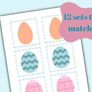 Easter Egg Match up Game - Printable - Children - School - Learning ...