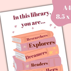 Children's Library Print: Book Lover Classroom Decor (digital Download ...