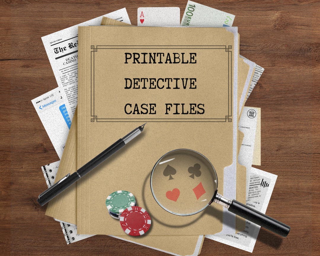 Printable Casino Cruise Murder Mystery Detective Cold Case Files ...