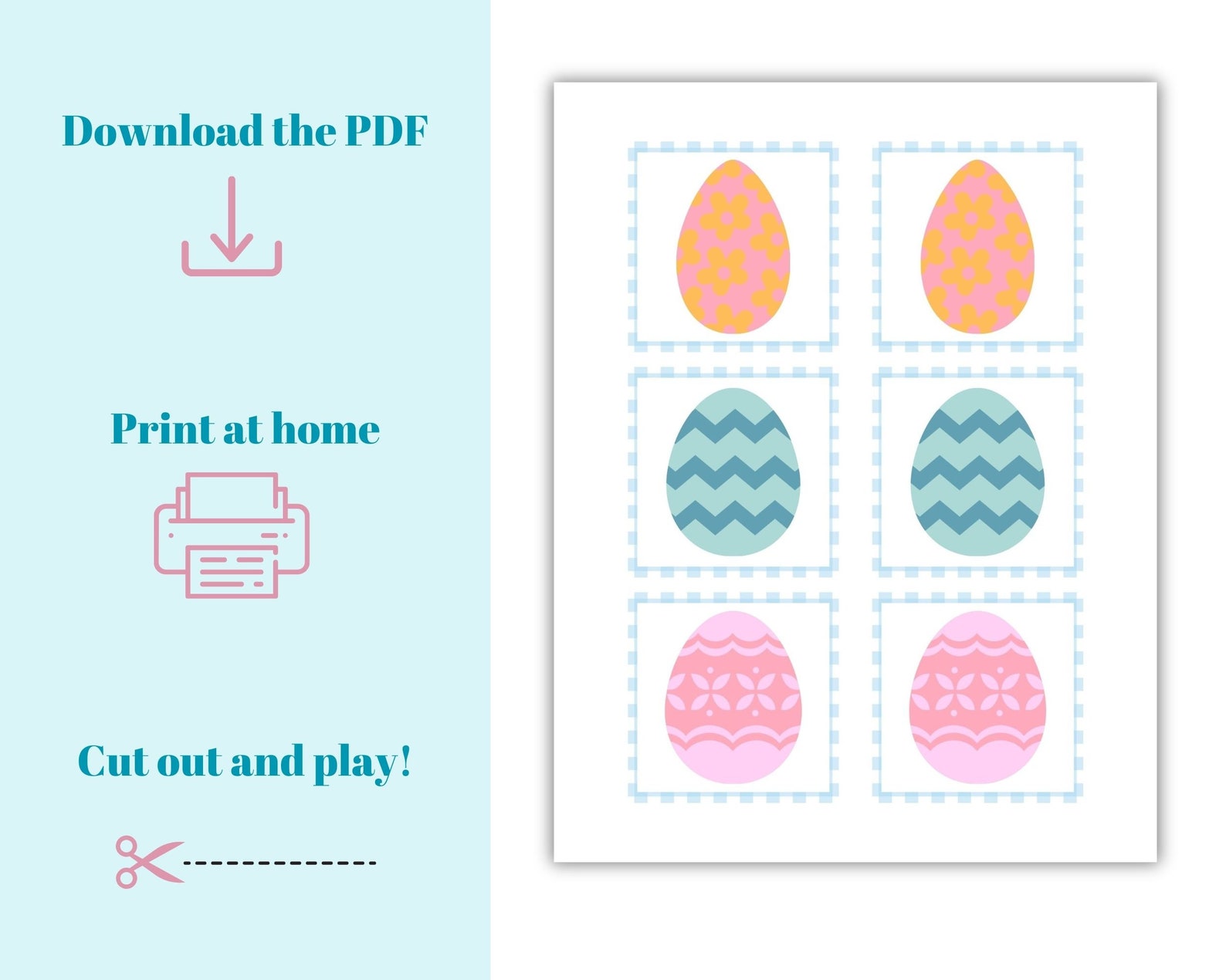 Easter Egg Match up Game - Printable - Children - School - Learning ...