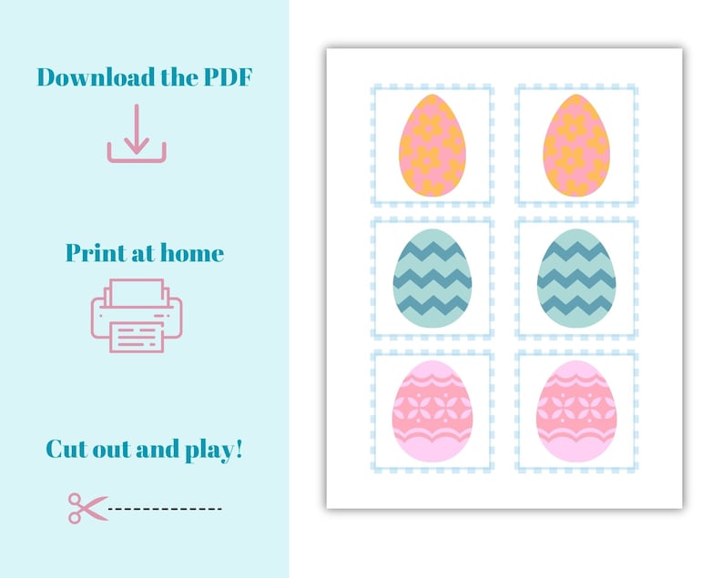 Easter Egg Match up Game Printable Children School Learning Pattern ...