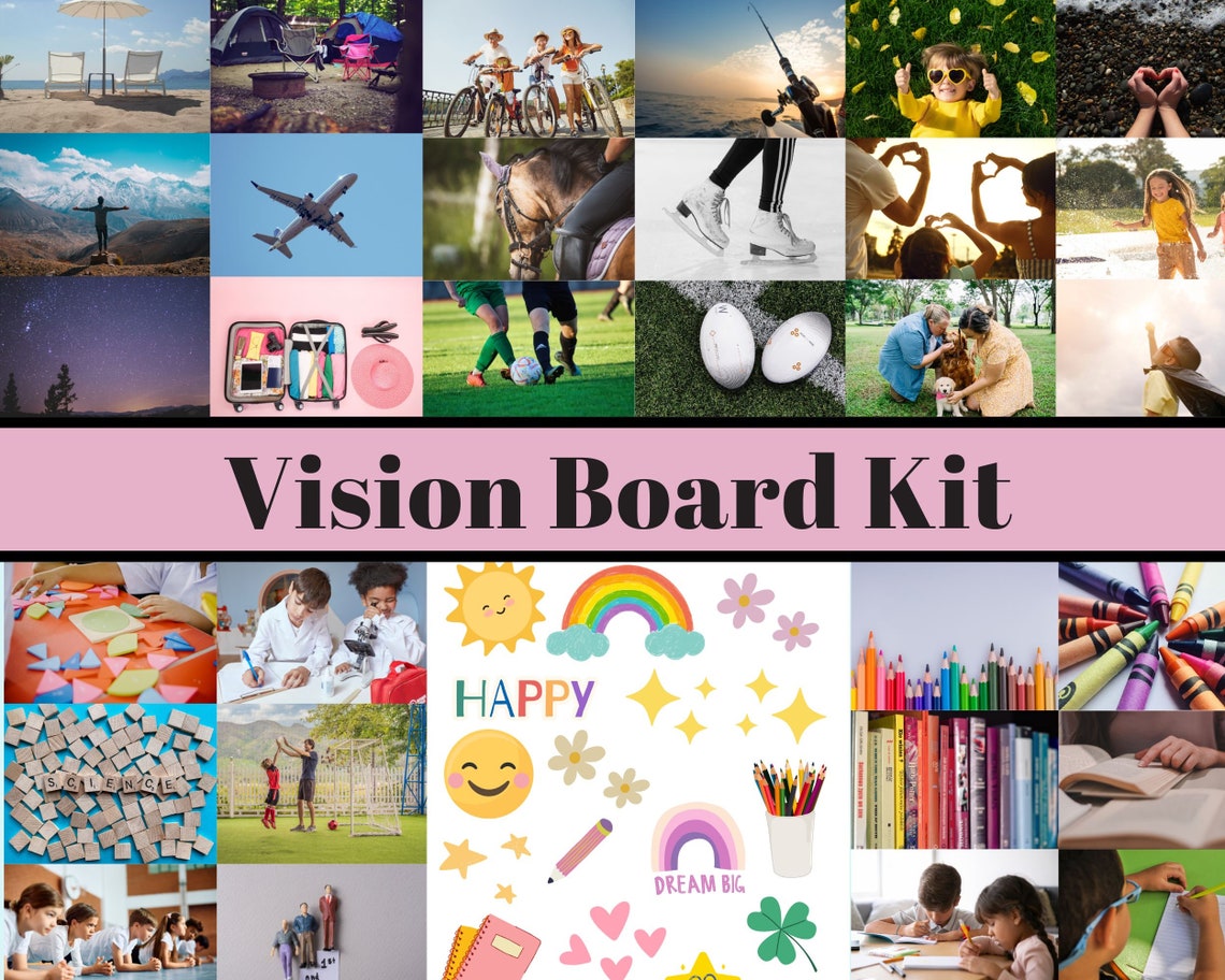 Vision Board Kit for Kids - Printable - Positive Affirmations for Kids ...