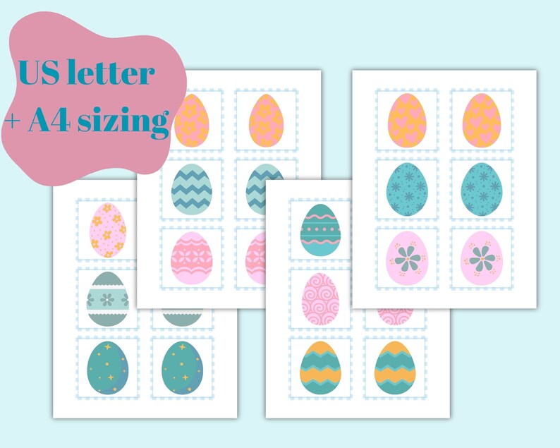 Easter Egg Match up Game - Printable - Children - School - Learning ...