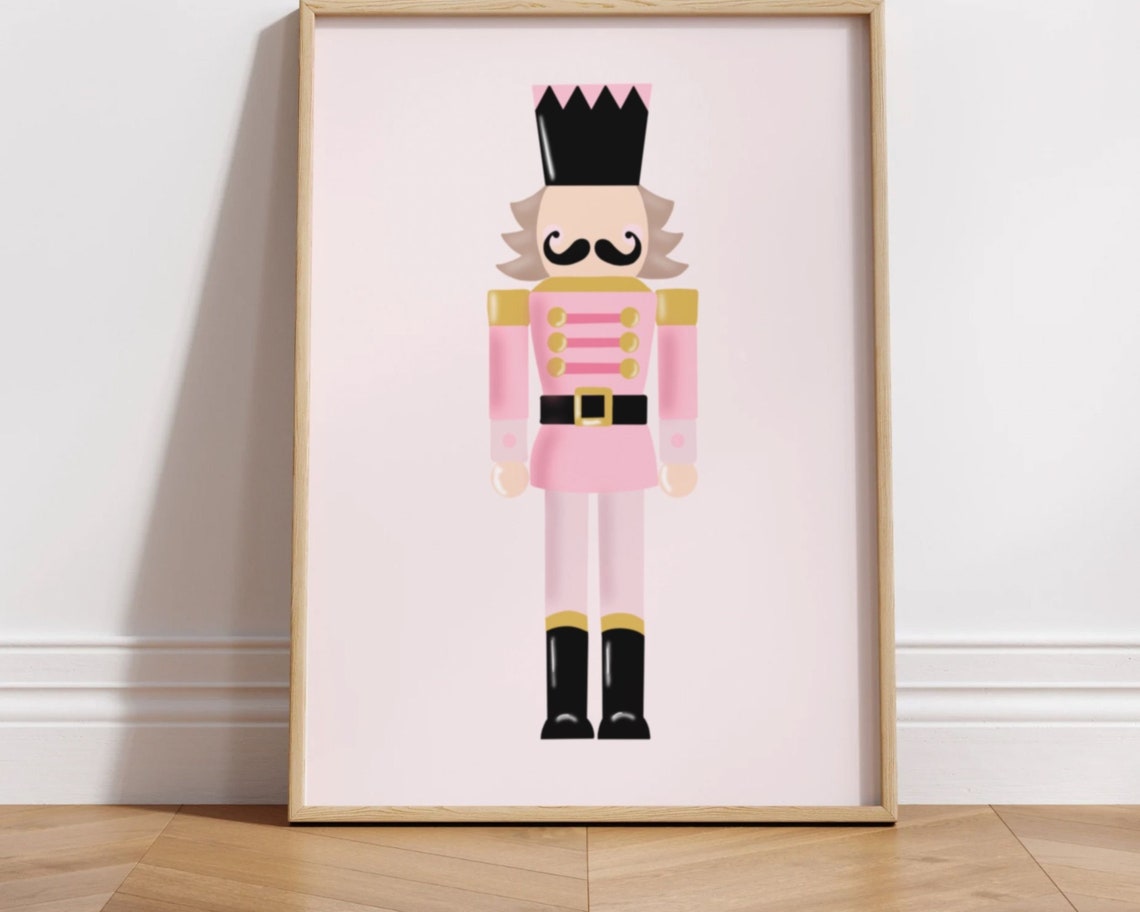 Pink Nutcracker Print Christmas Wall Art Printable - Etsy