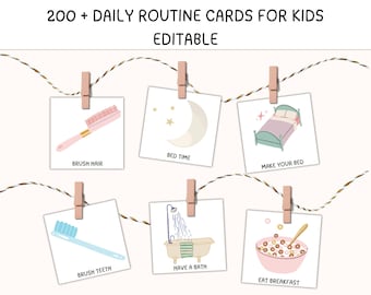 Editable Daily Routine Cards | Visual Schedule Cards Kids | Kids Daily ...