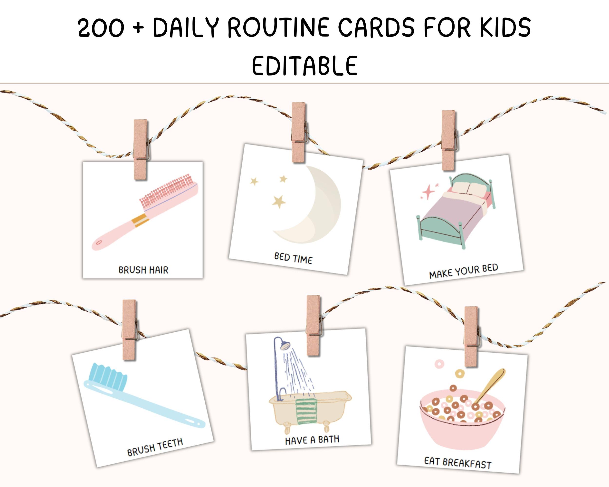 Editable Kids Daily Routine Cards: Montessori Visual Schedule (digital ...