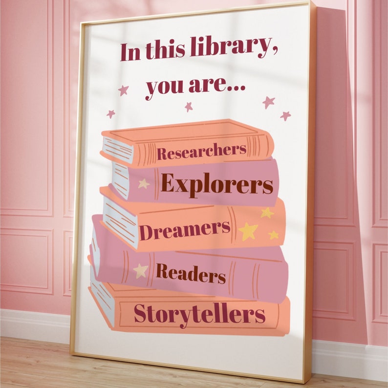 Children's Library Print: Book Lover Classroom Decor (digital Download ...