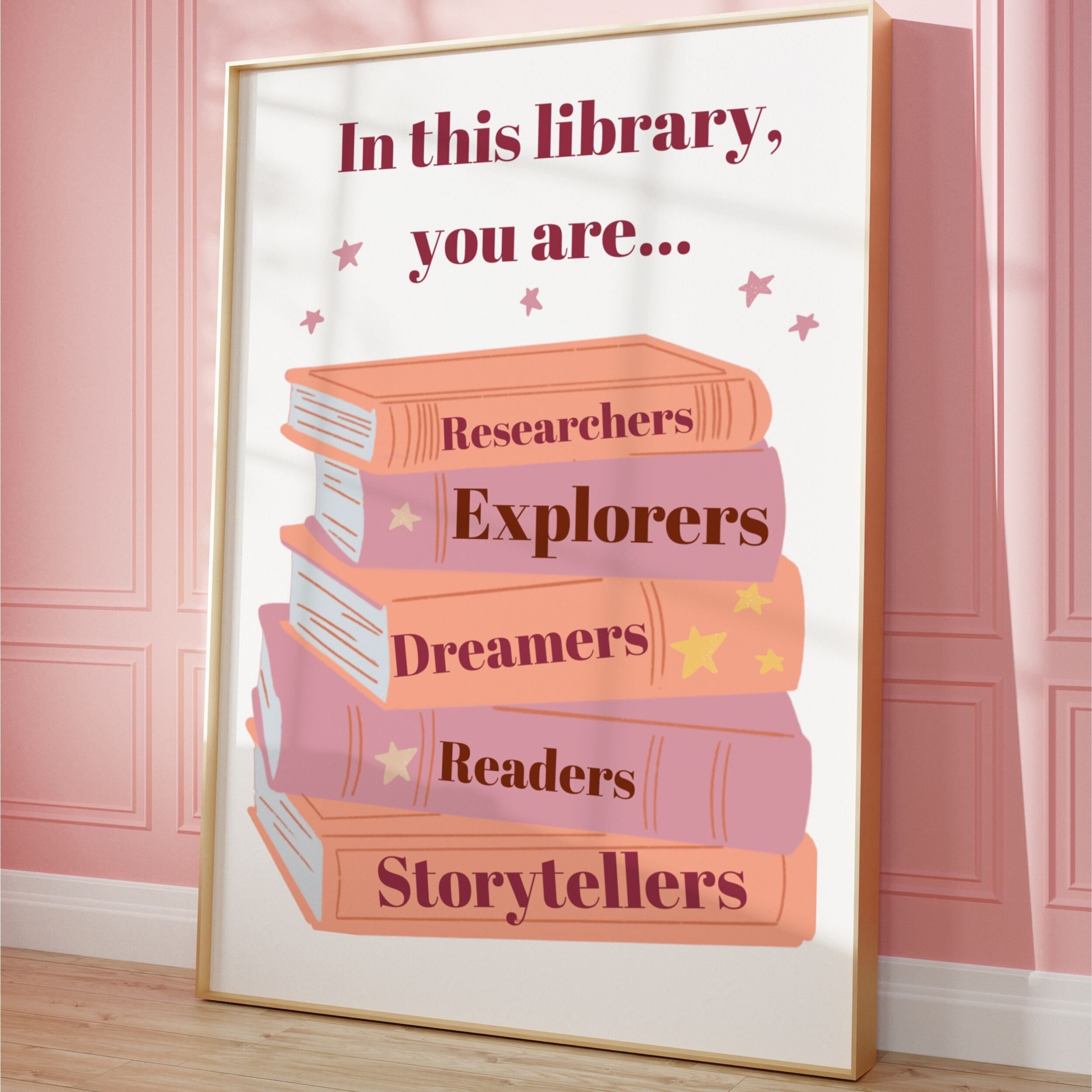 Children's Library Print: Book Lover Classroom Decor (digital Download ...
