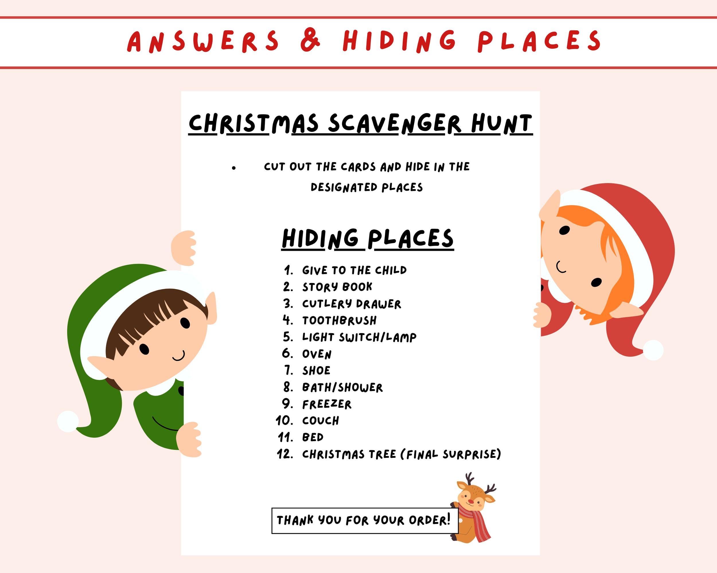 Kids Christmas Scavenger Hunt Indoor Christmas Treasure Hunt Family ...