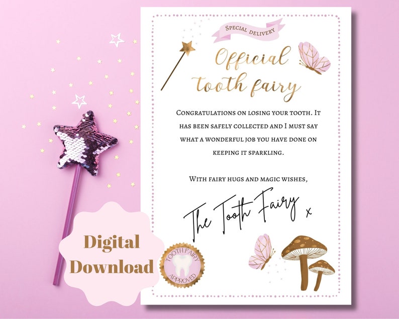 Tooth Fairy Letter Printable Tooth Fairy Note Digital Download - Etsy