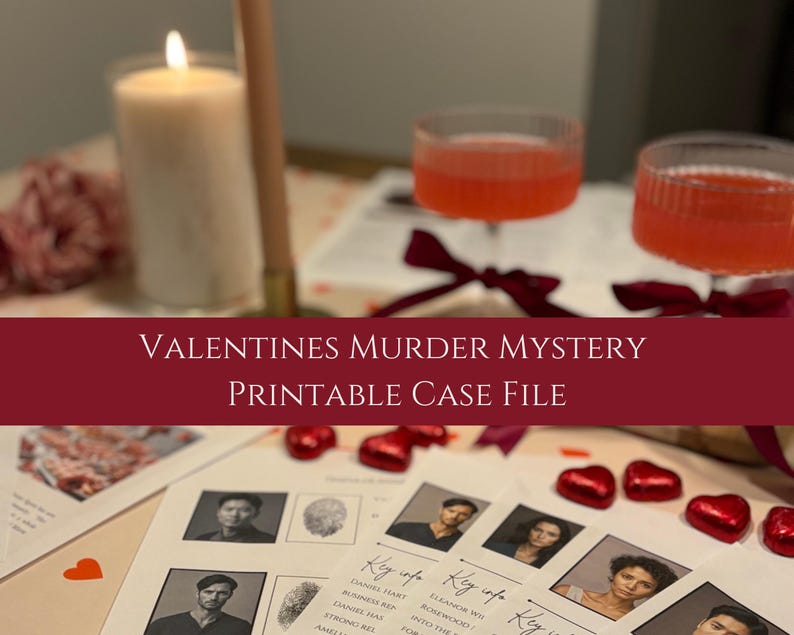 Murder Mystery Case Files Printable - Valentines Date Night- True Crime ...
