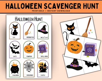 Halloween Scavenger Hunt for Kids Printable Treasure Hunt Instant ...