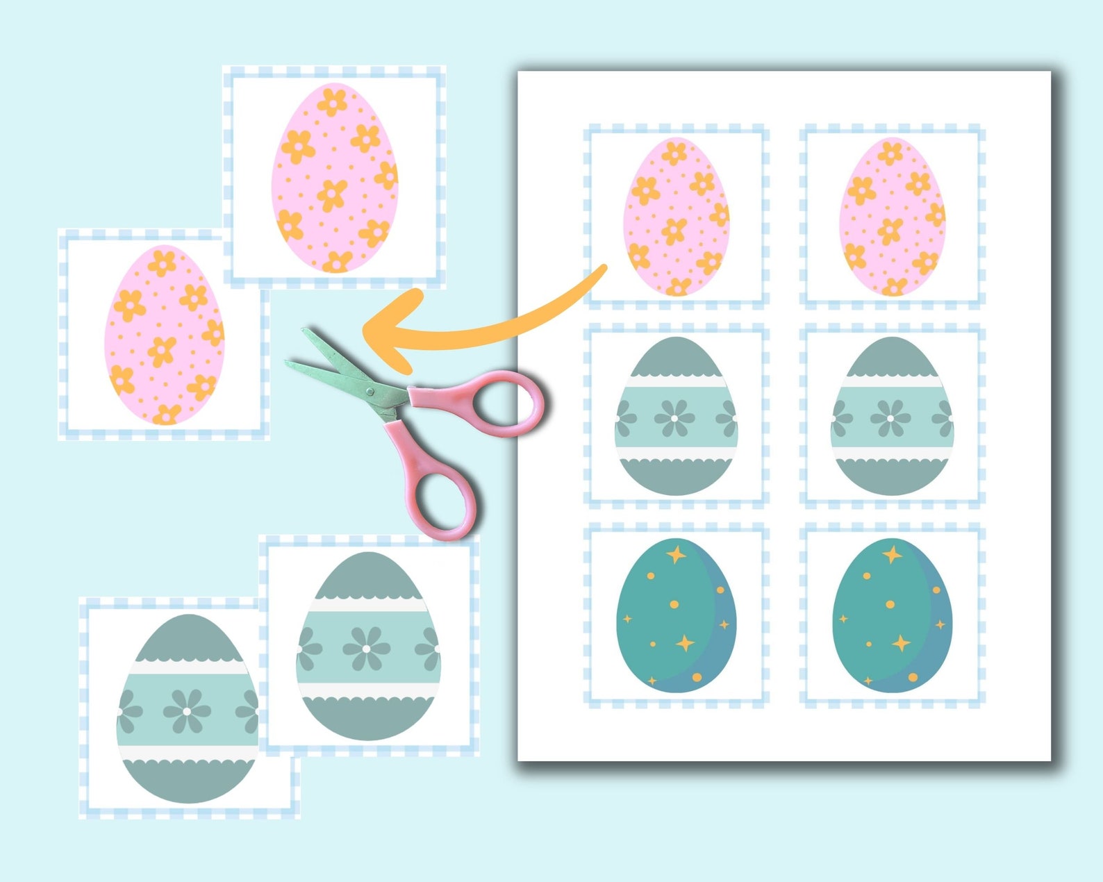 Easter Egg Match up Game - Printable - Children - School - Learning ...