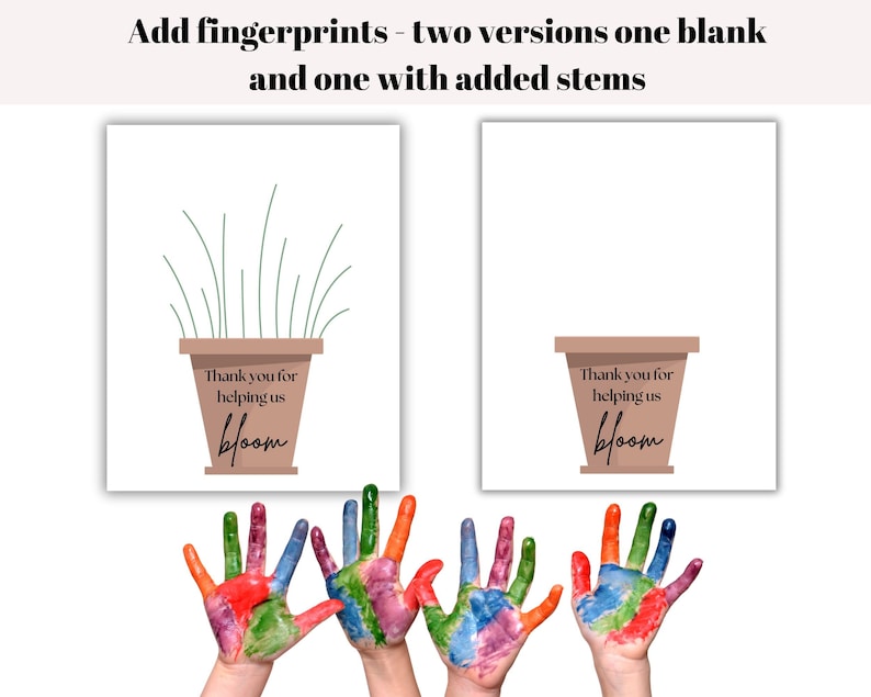 Teacher Appreciation Gift Fingerprint Art - Gift for Teacher - End of ...