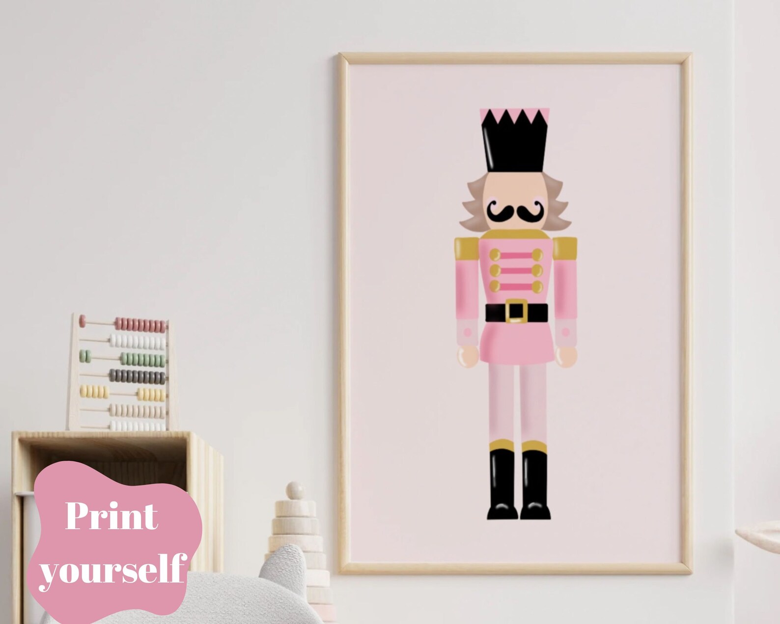 Pink Nutcracker Print - Christmas Wall Art Printable - Etsy