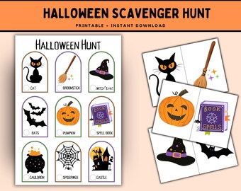 Halloween Scavenger Hunt for Kids, Fall Autumn Treasure Hunt Activity ...