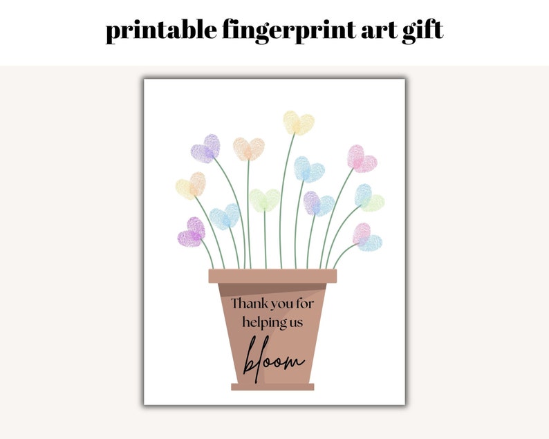 Teacher Appreciation Gift Fingerprint Art - Gift for Teacher - End of ...