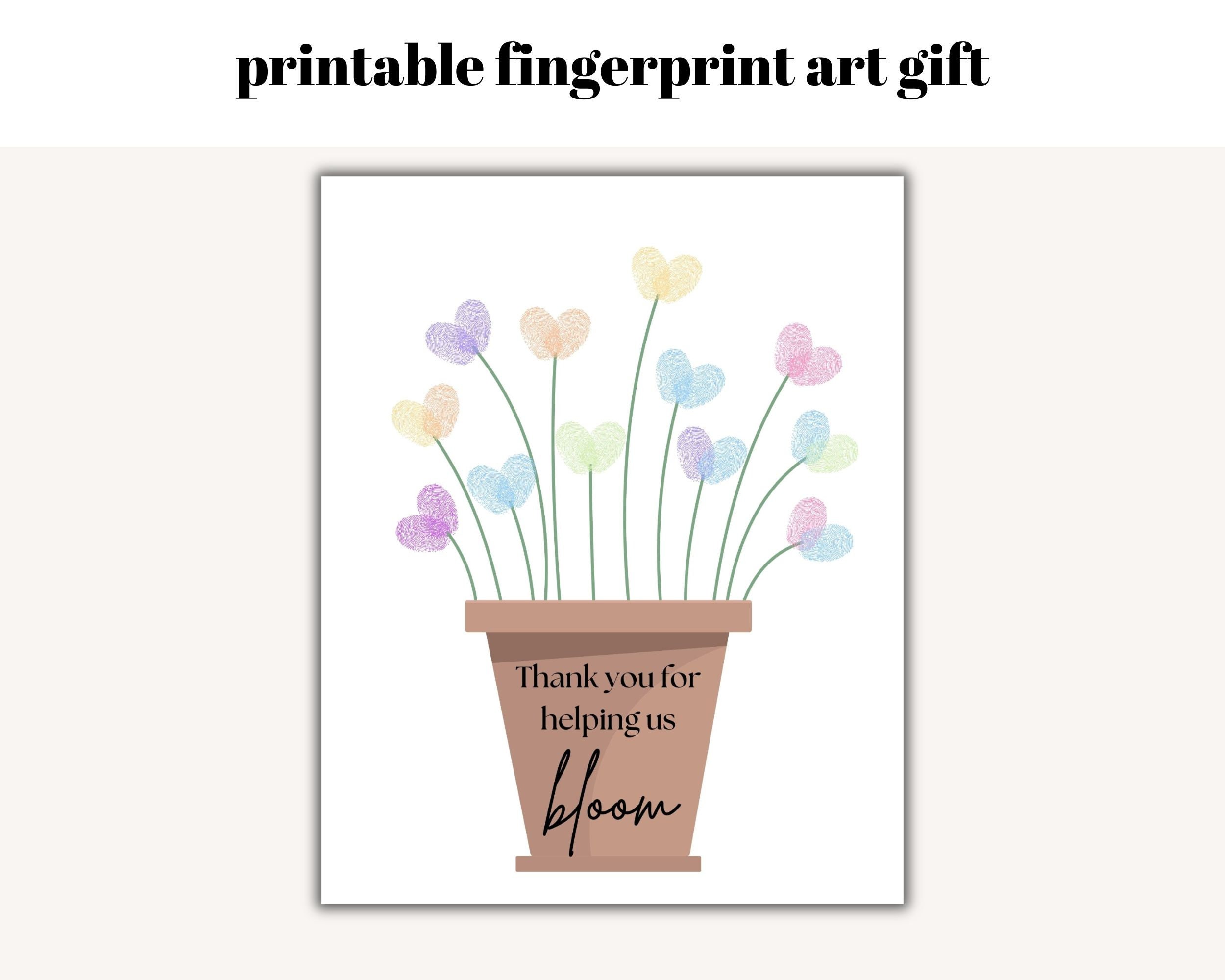 Teacher Appreciation Gift Fingerprint Art Gift for Teacher End of Year ...