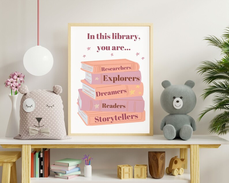 Children's Library Print: Book Lover Classroom Decor (digital Download ...