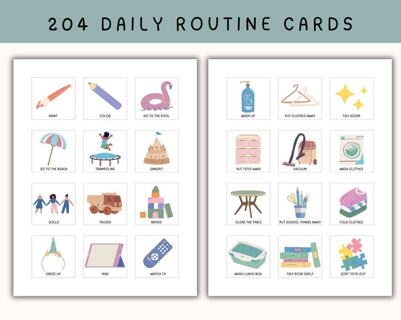 Editable Daily Routine Cards for Kids Daily Schedule Montessori Routine ...
