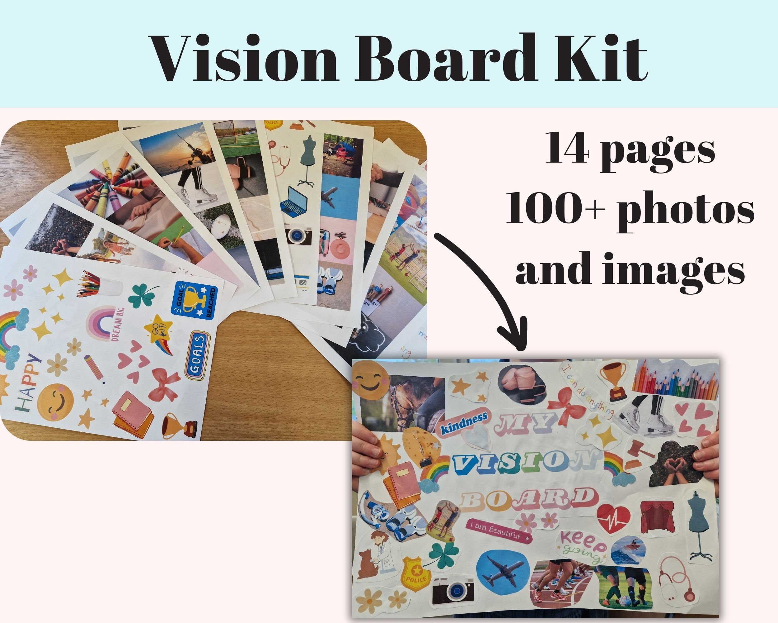 Vision Board Kit for Kids - Printable - Positive Affirmations for Kids ...