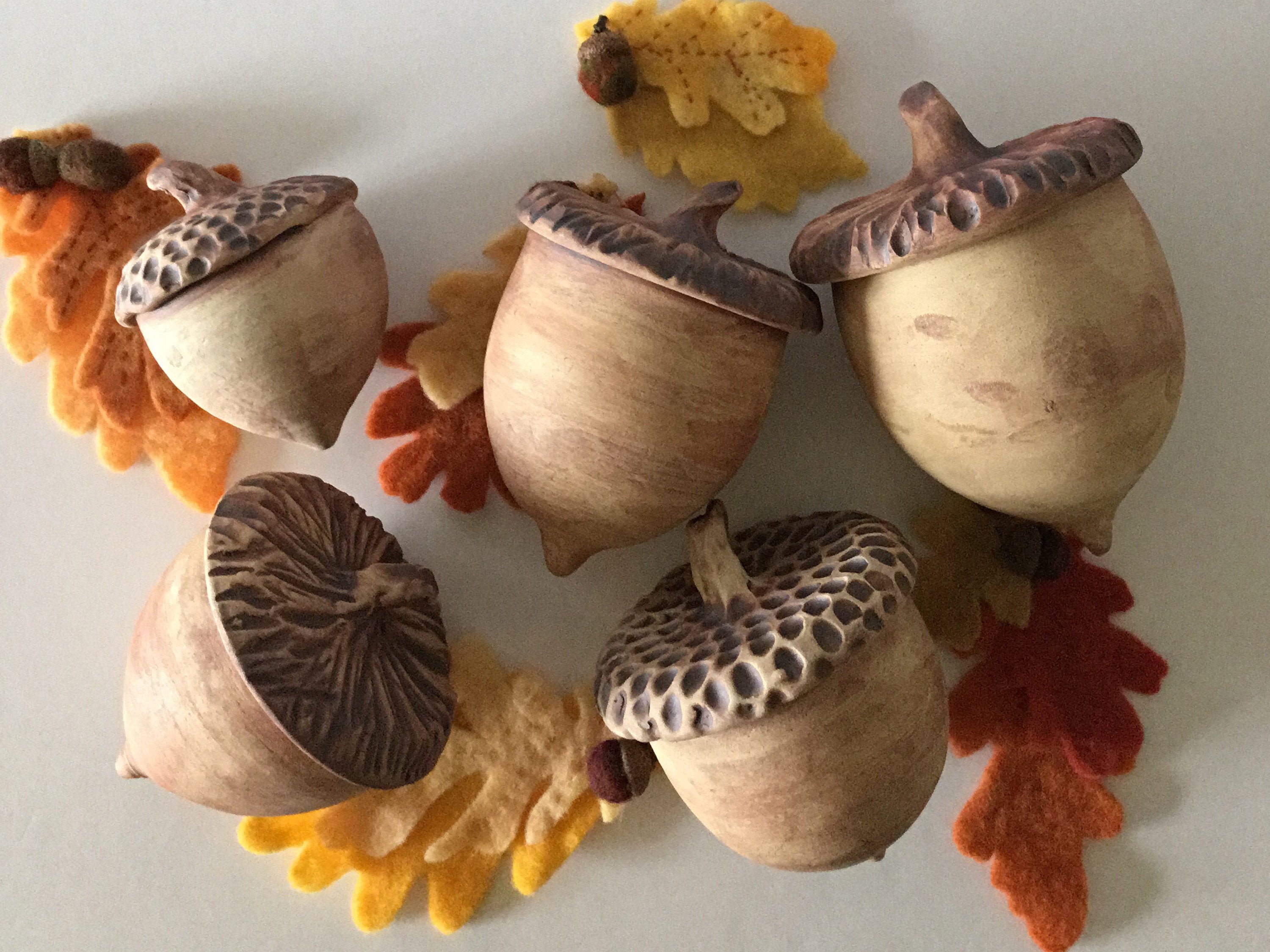 Ceramic Acorns Set of 3 Fall decor Seasonal Decor | Etsy