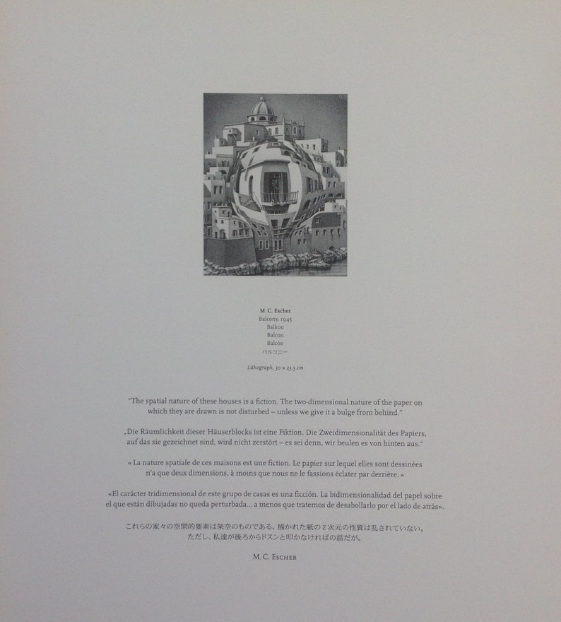 M.C. Escher Balcony Limited Edition Offsett Lithography | Etsy