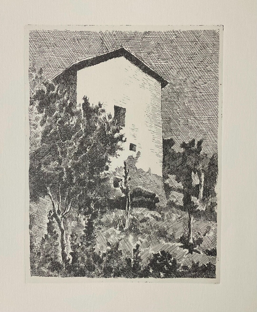 Giorgio Morandi - Landscape - 1984 Engraving, Cm 43x33 Limited Edition ...