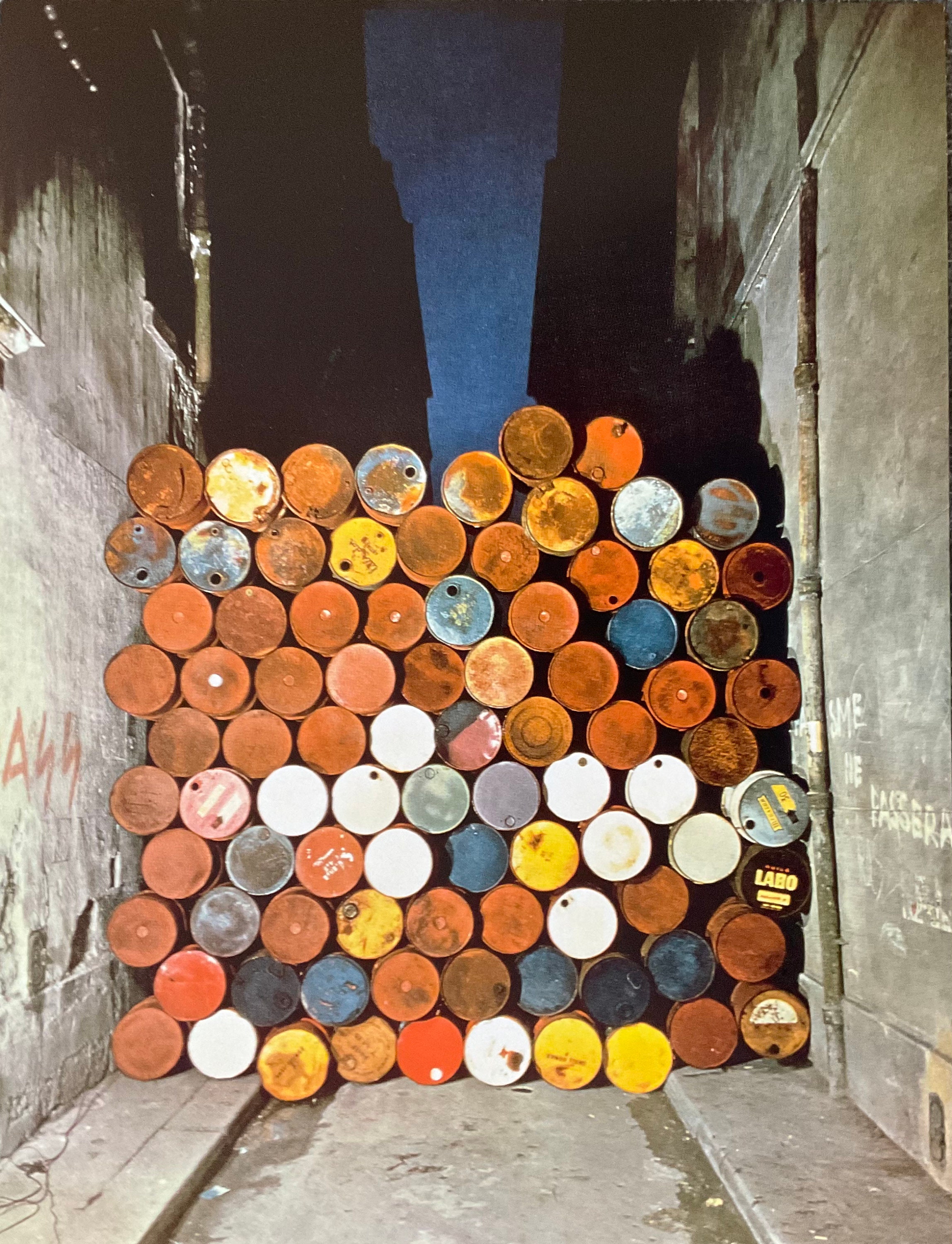 Christo and Jeanne-claude Wall of Oil Barrels, Paris, 1961-62 Offset ...