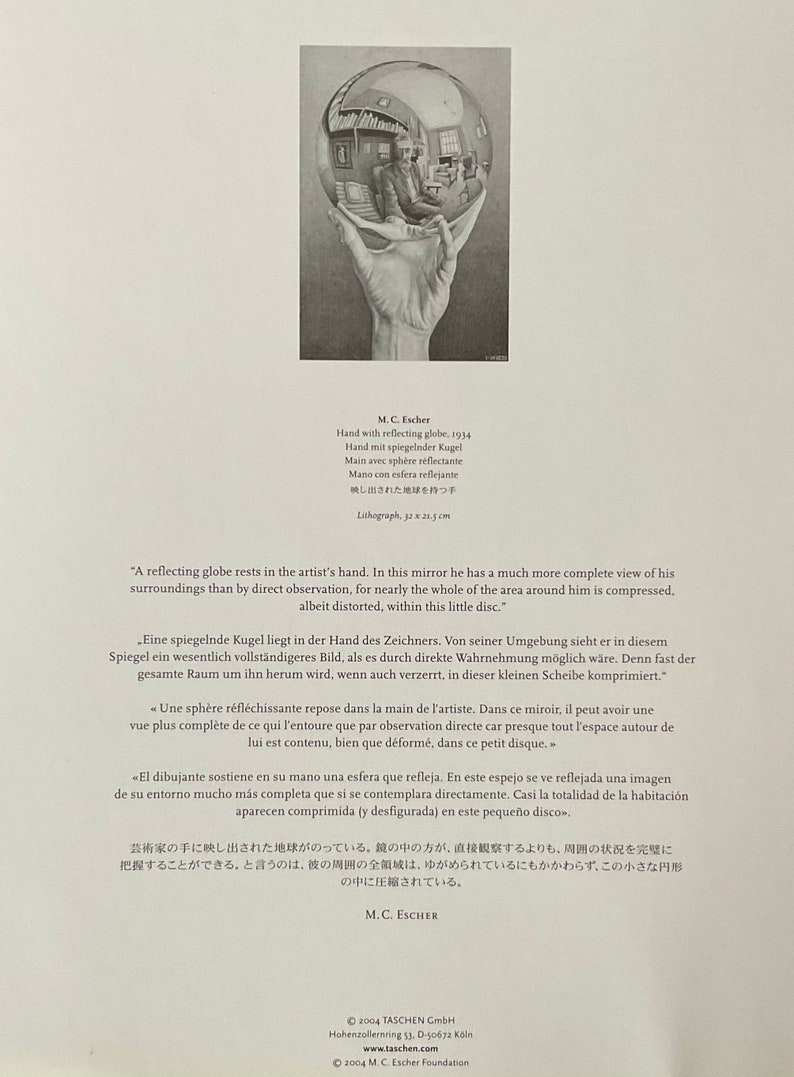 M.C. Escher - Hand With Reflecting Globe - Limited Edition Offset ...