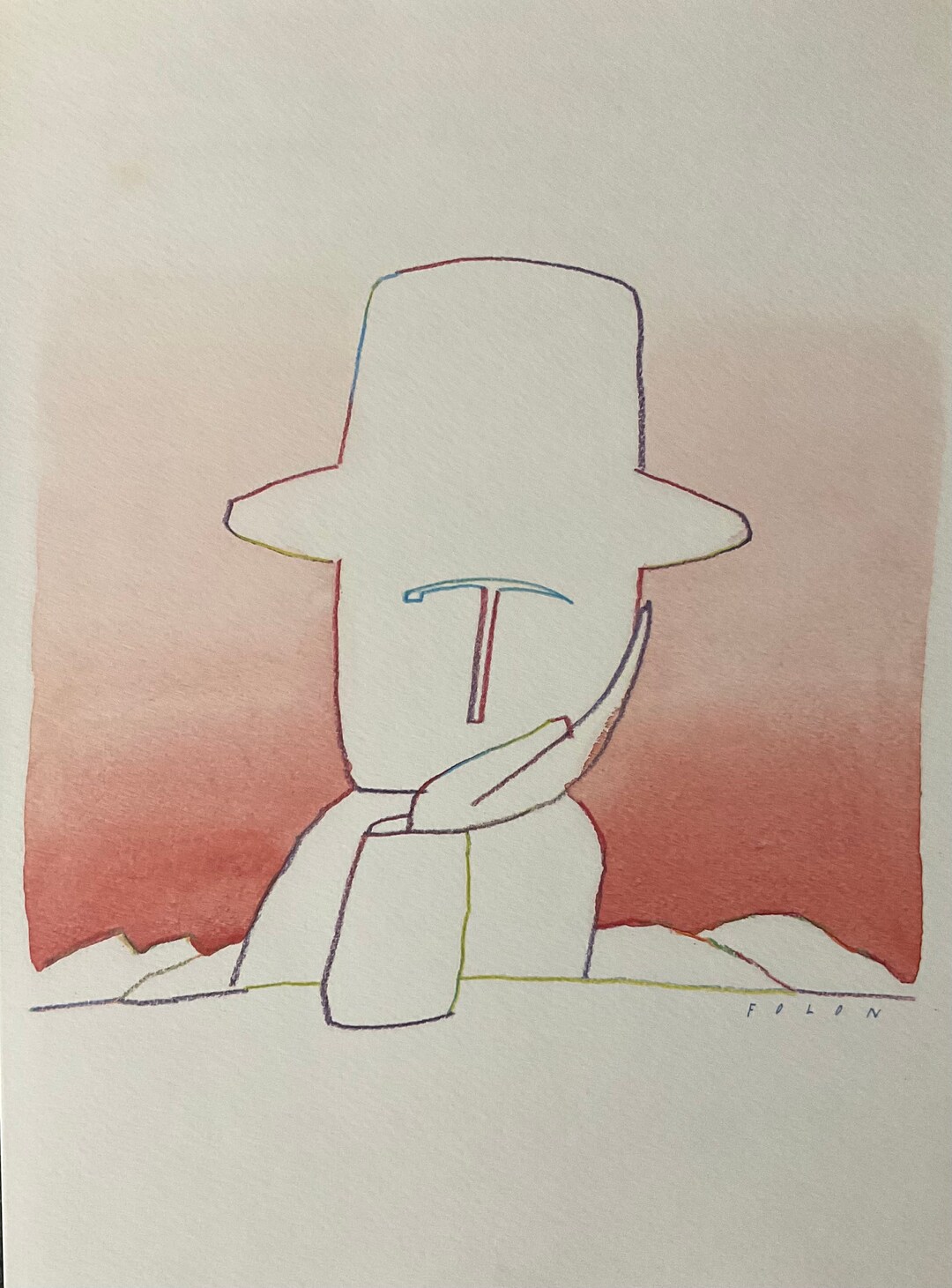 Jean Michel Folon 1987, Lithograph Limited Edition 32x24 Cm - Etsy