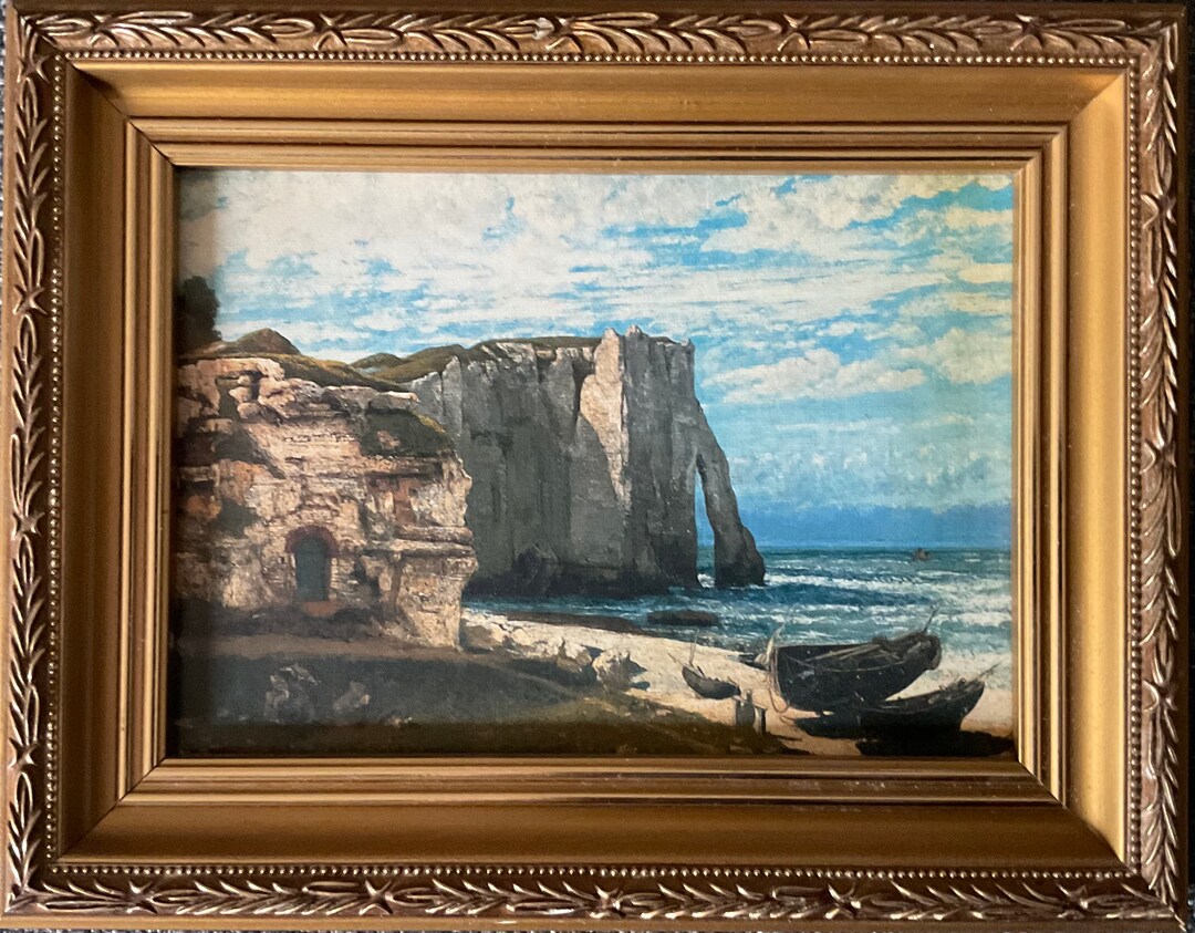 Gustave Coubert the Cliff of Etretat Lithograph on Canvas, Limited ...