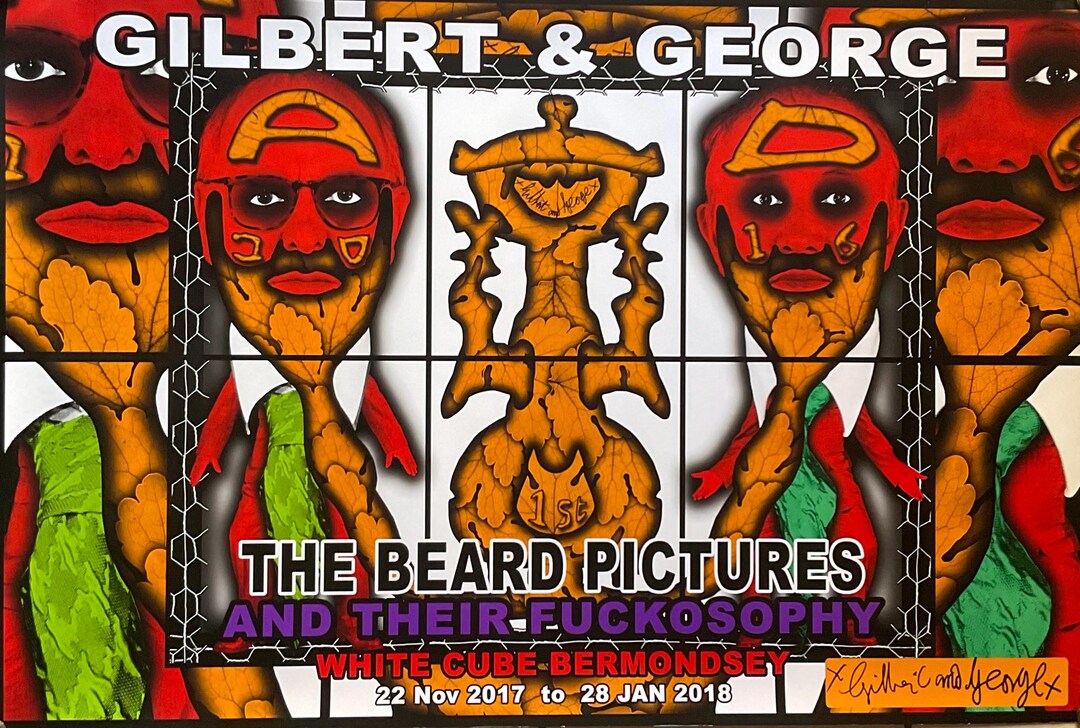 Gilbert & George - the Beard Pictures - 2017, Rare Lithographic Poster ...