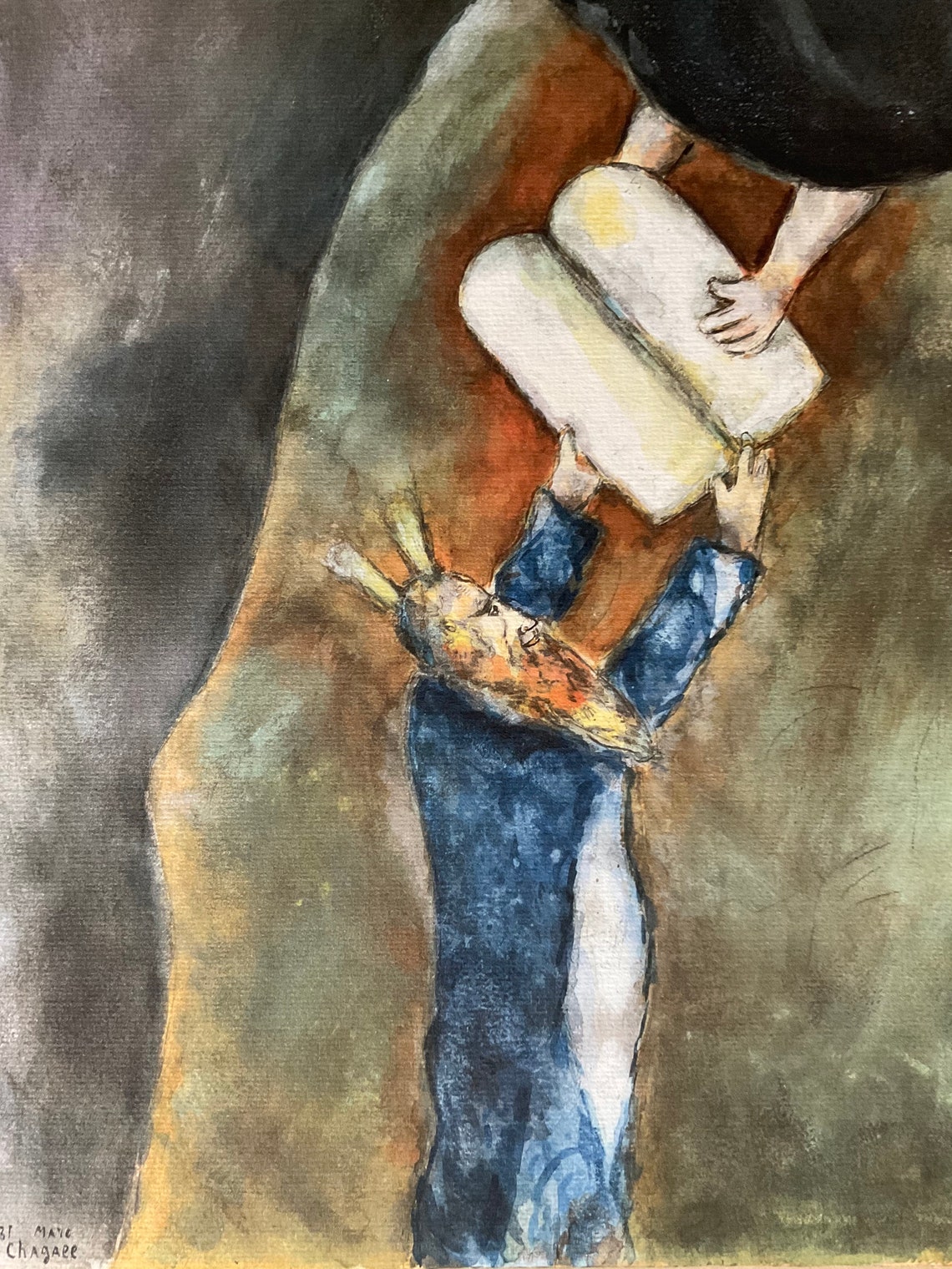 Marc Chagall - Moses Recoites the Tables of the Law - Lithograph, Cm ...