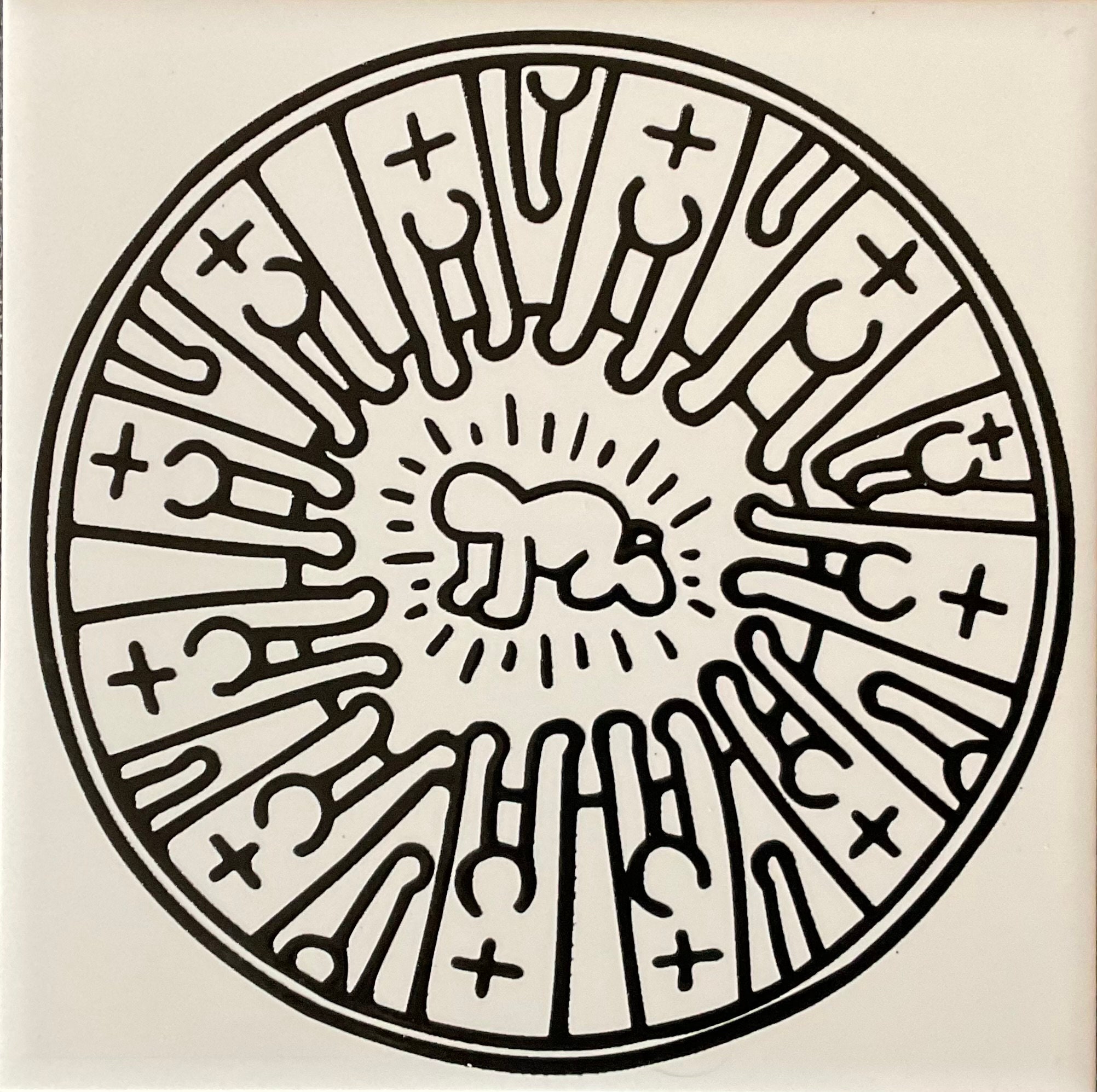 Keith Haring Porcelain 20x20 Cm With Keith Haring Foundation Stamp - Etsy