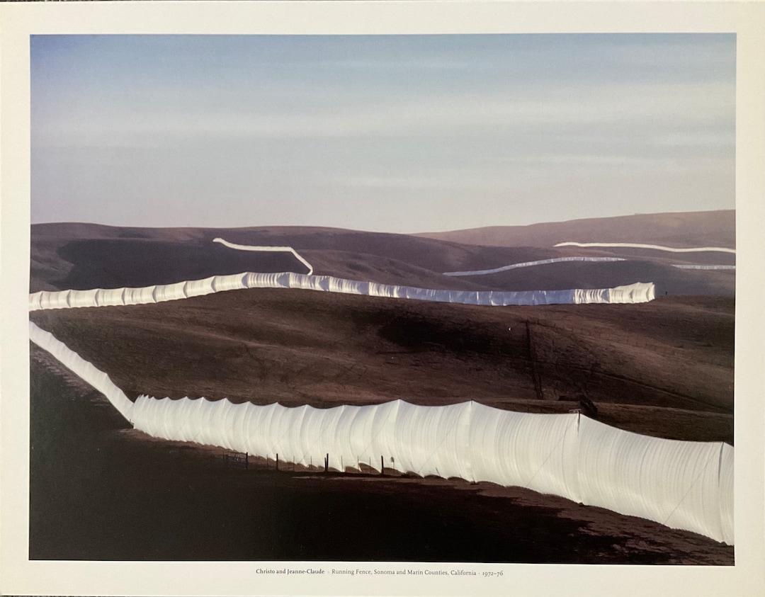 Christo and Jeanne-claude - Offset Lithograph 35x28 Cm - Running Fence ...