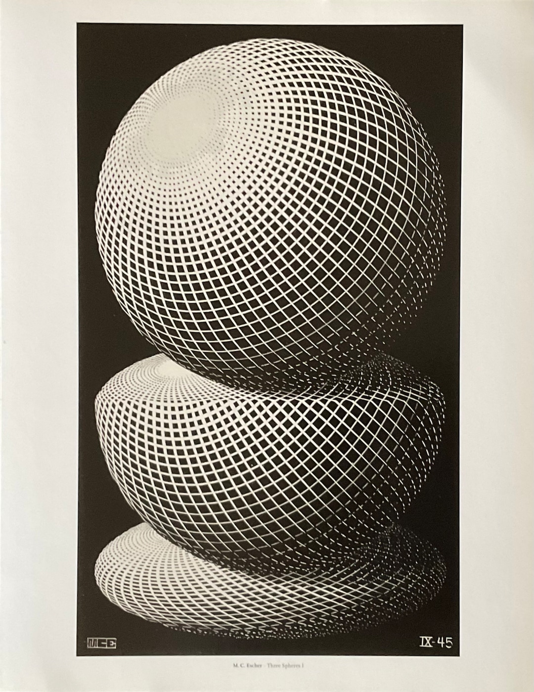 M.C. Escher Three Spheres I Limited Edition Offset Lithograph, 36x28 Cm ...