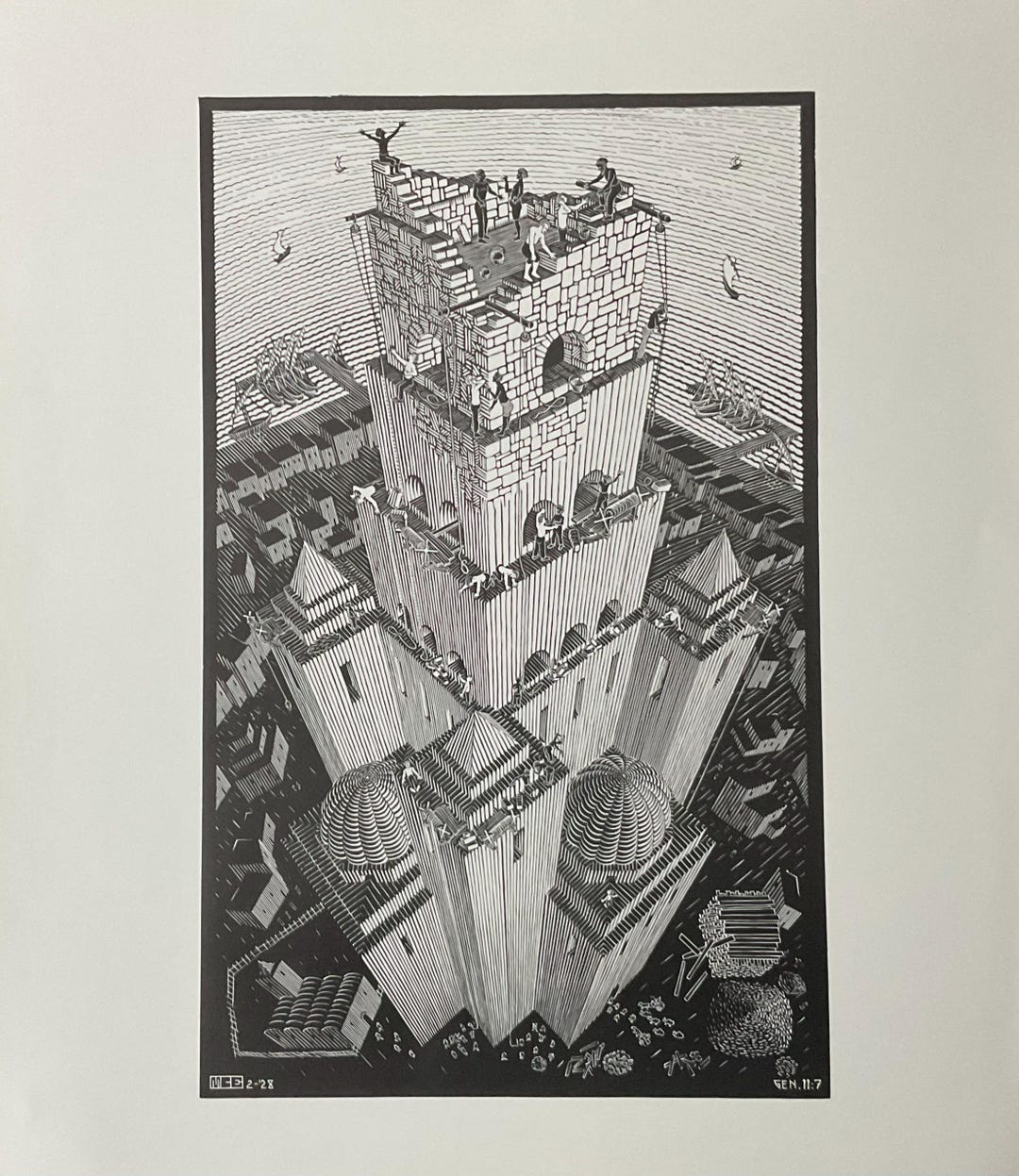M.C. Escher Tower of Babel Limited Edition Offset Lithograph, 65x55 Cm ...