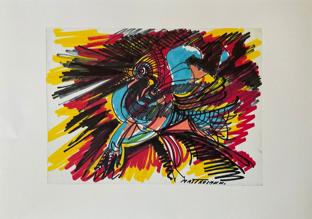 Umberto Mastroianni - Rare Engraving 52x37 Cm With Gold Inserts, Year ...
