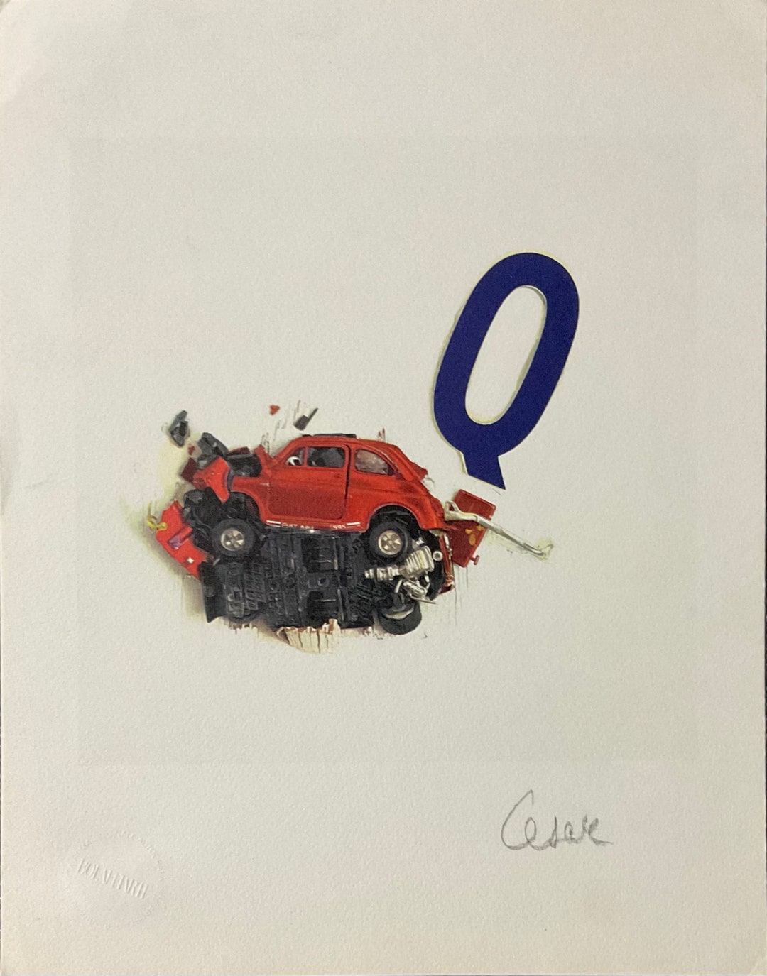 Cesar letter Q Historical Lithograph From 1973, Published in the ...