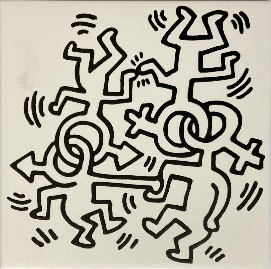 Keith Haring Rare Porcelain Tile Cm 20x20 With Stamp - Etsy