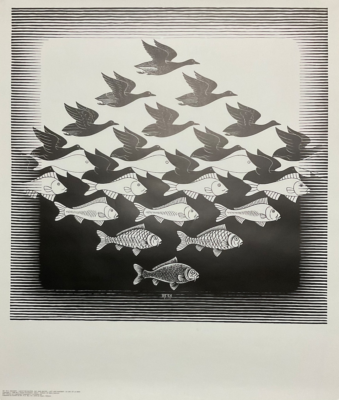 M.C. Escher Sky and Water Offset Lithograph, 1995 Limited Edition ...